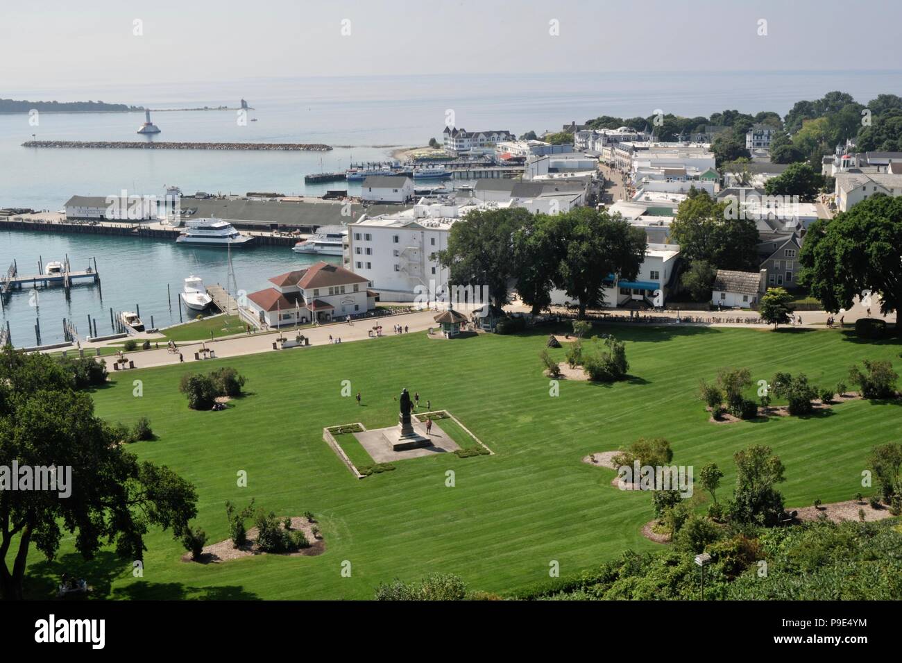View of harbor/downtown from Fort Mackinac, 1 of only 2 Revolutionary ...