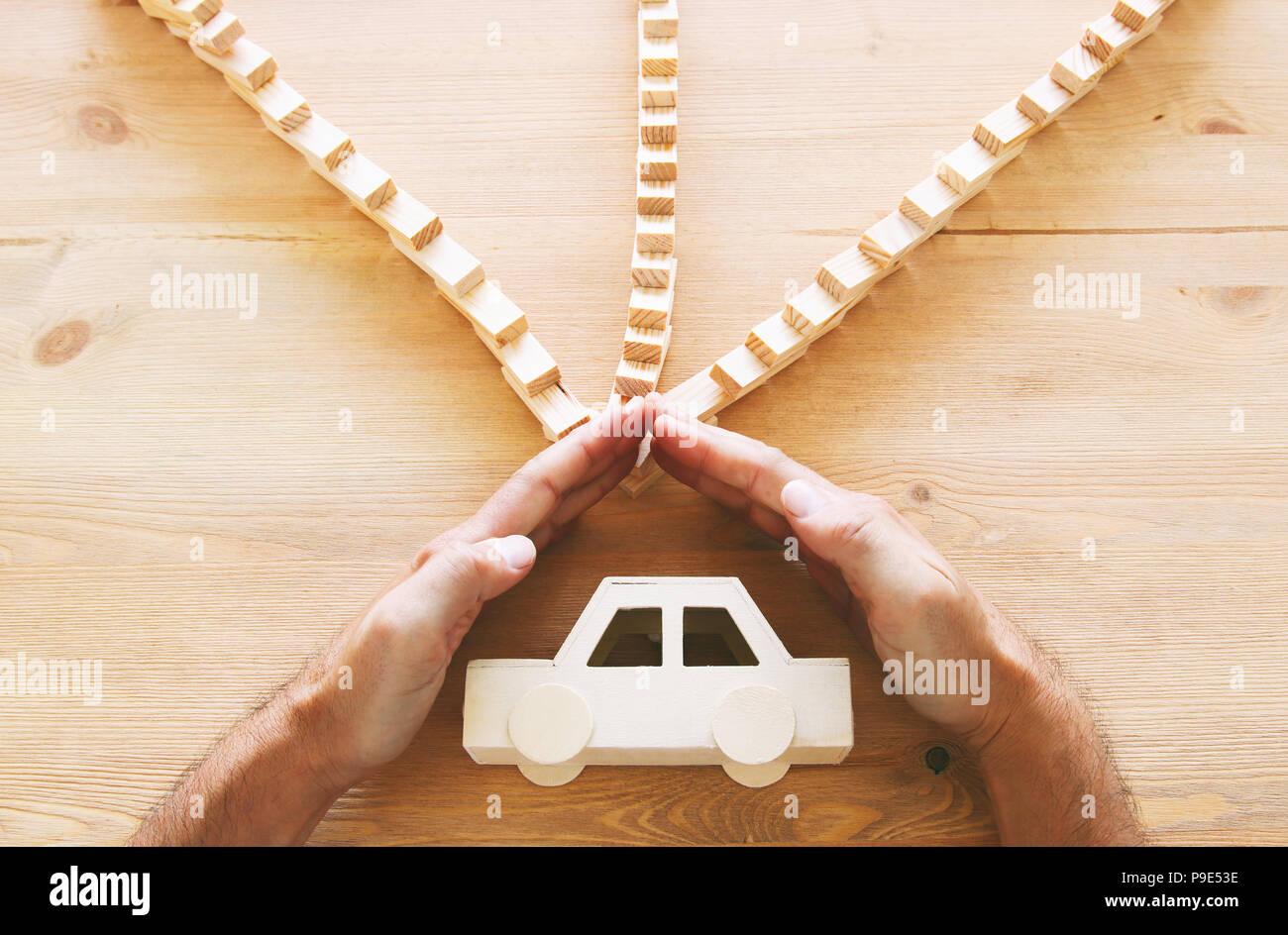 concept image of car protection. insurance and safe driving Stock Photo ...