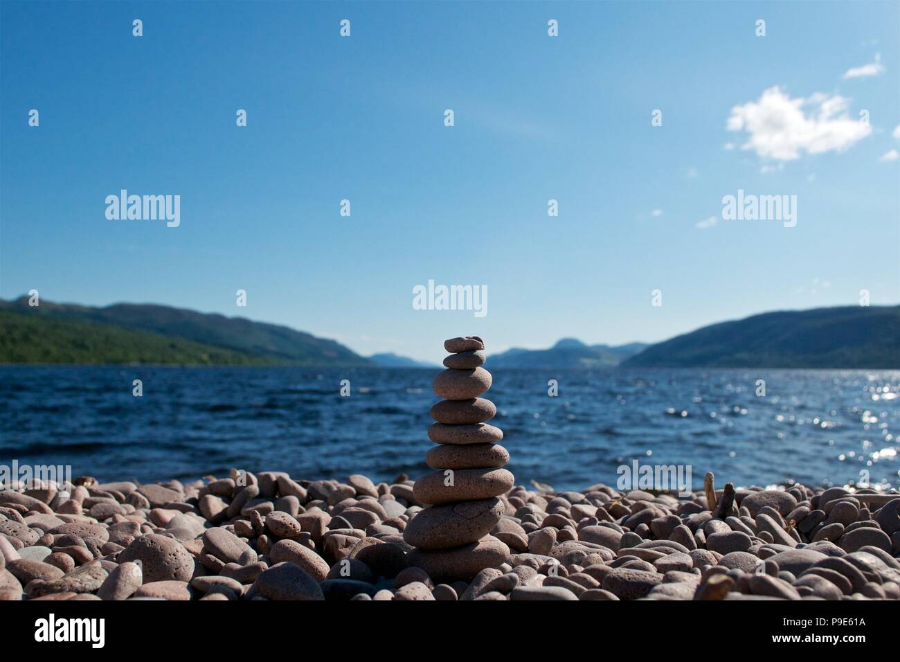 Cairn on Dores beach, Loch Ness Stock Photo - Alamy Cairn on Dores beach, Loch Ness Stock Photo - Alamy