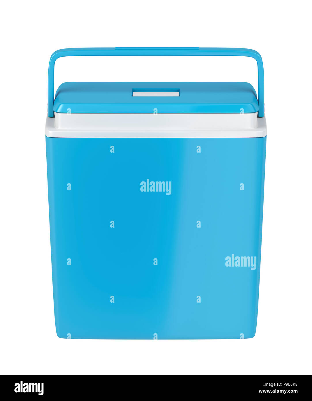 Blue cooling box isolated on white background Stock Photo - Alamy