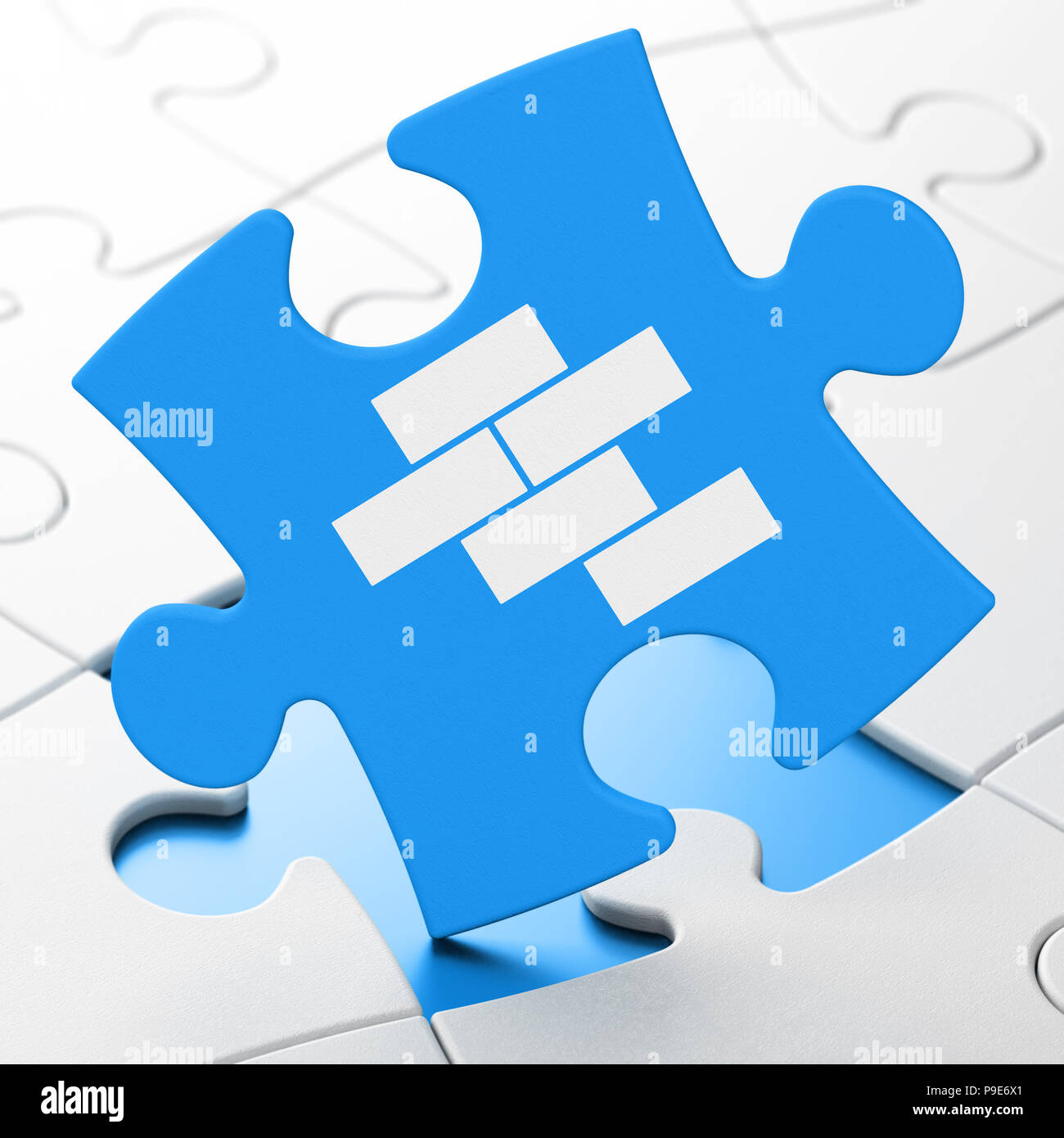 Construction concept: Bricks on puzzle background Stock Photo - Alamy