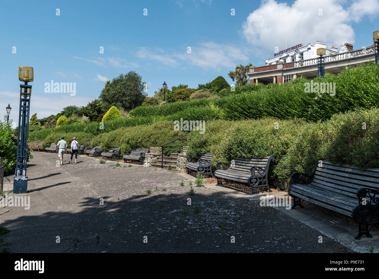 Pathway in Southend on sea's cliff gardens, beneath the westcliff hotel ...