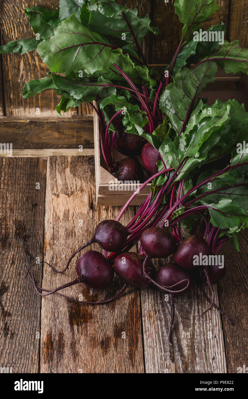 Fresh homegrown beetroots on wooden rustic table Stock Photo - Alamy