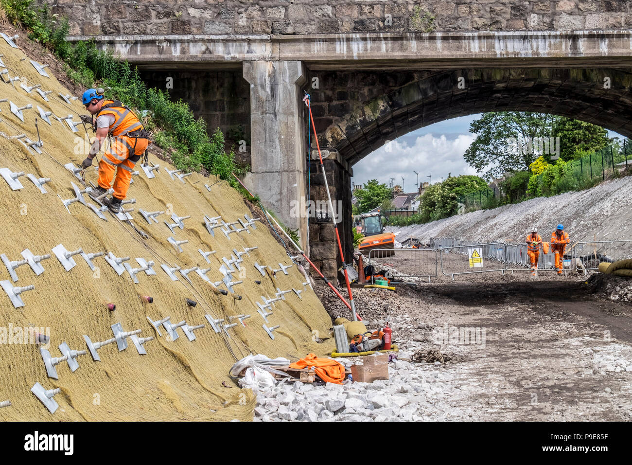 Railway Construction workers Stock Photo - Alamy
