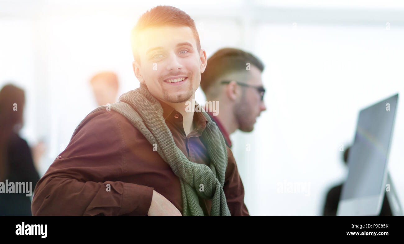 portrait of the team leader in the office Stock Photo - Alamy
