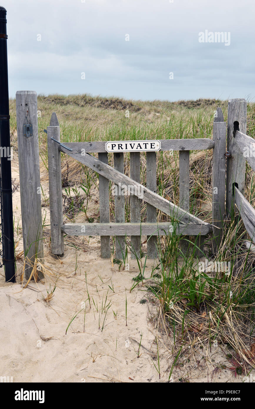 Private gate on Cape Cod Stock Photo - Alamy
