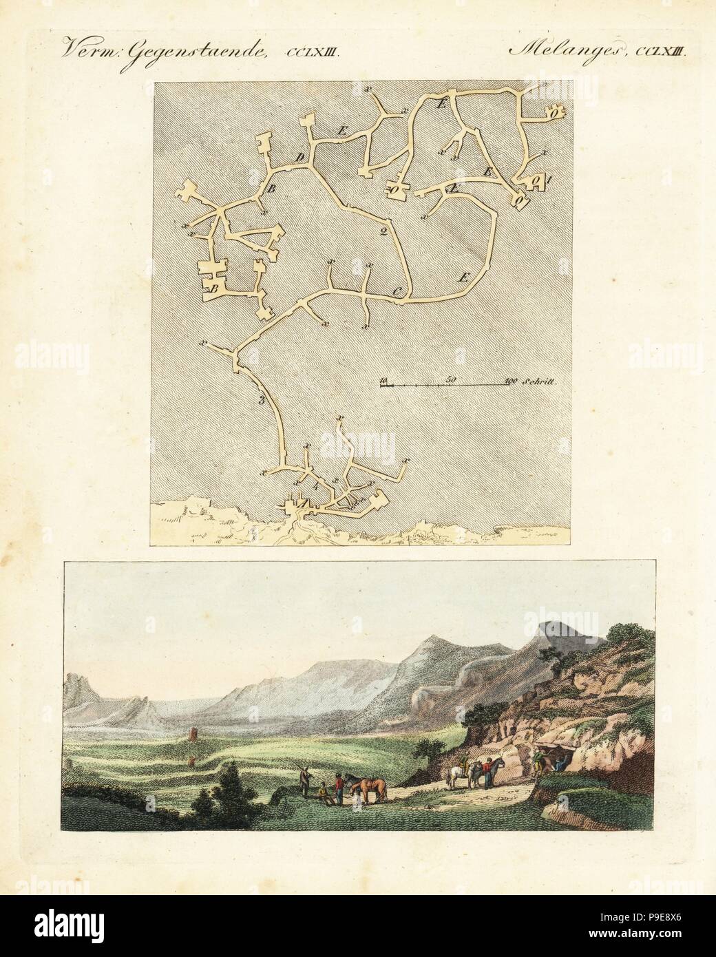 Plan of the underground caves near Agioi-Deka, Gortyn, Crete, and ...