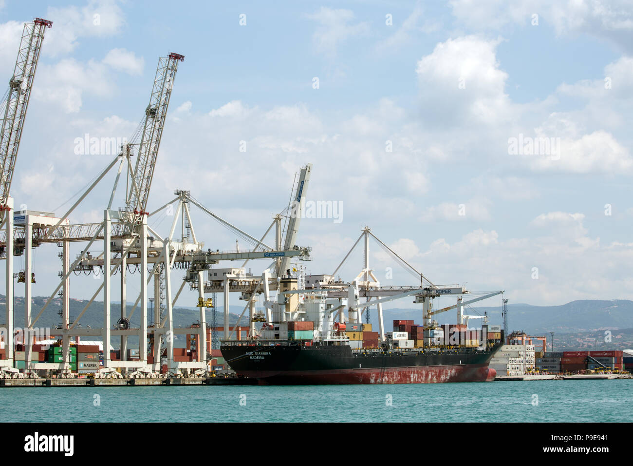 Port container transport, shipping Stock Photo - Alamy