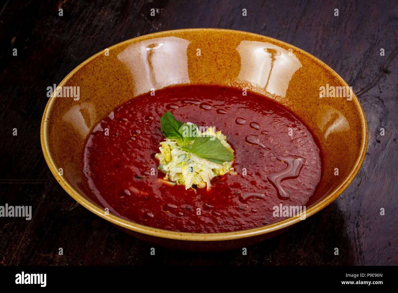 Cold Spanish tomato soup Gazpacho Stock Photo - Alamy