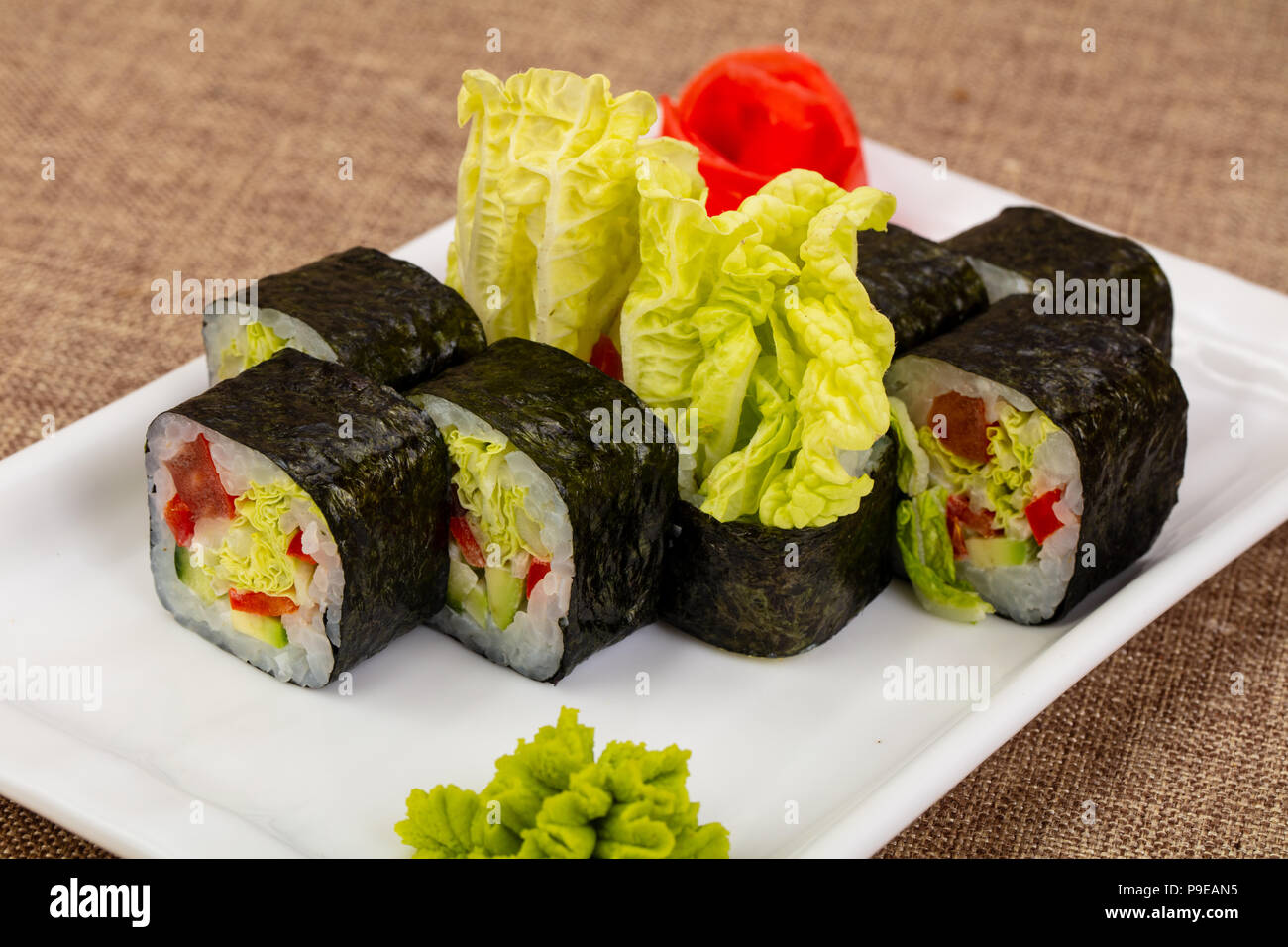 Japanese traditional cold vegetable roll Stock Photo - Alamy