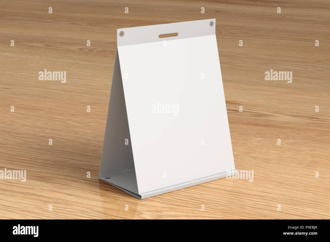 Blank tabletop self-stick flipchart pad standing isolated with clipping ...