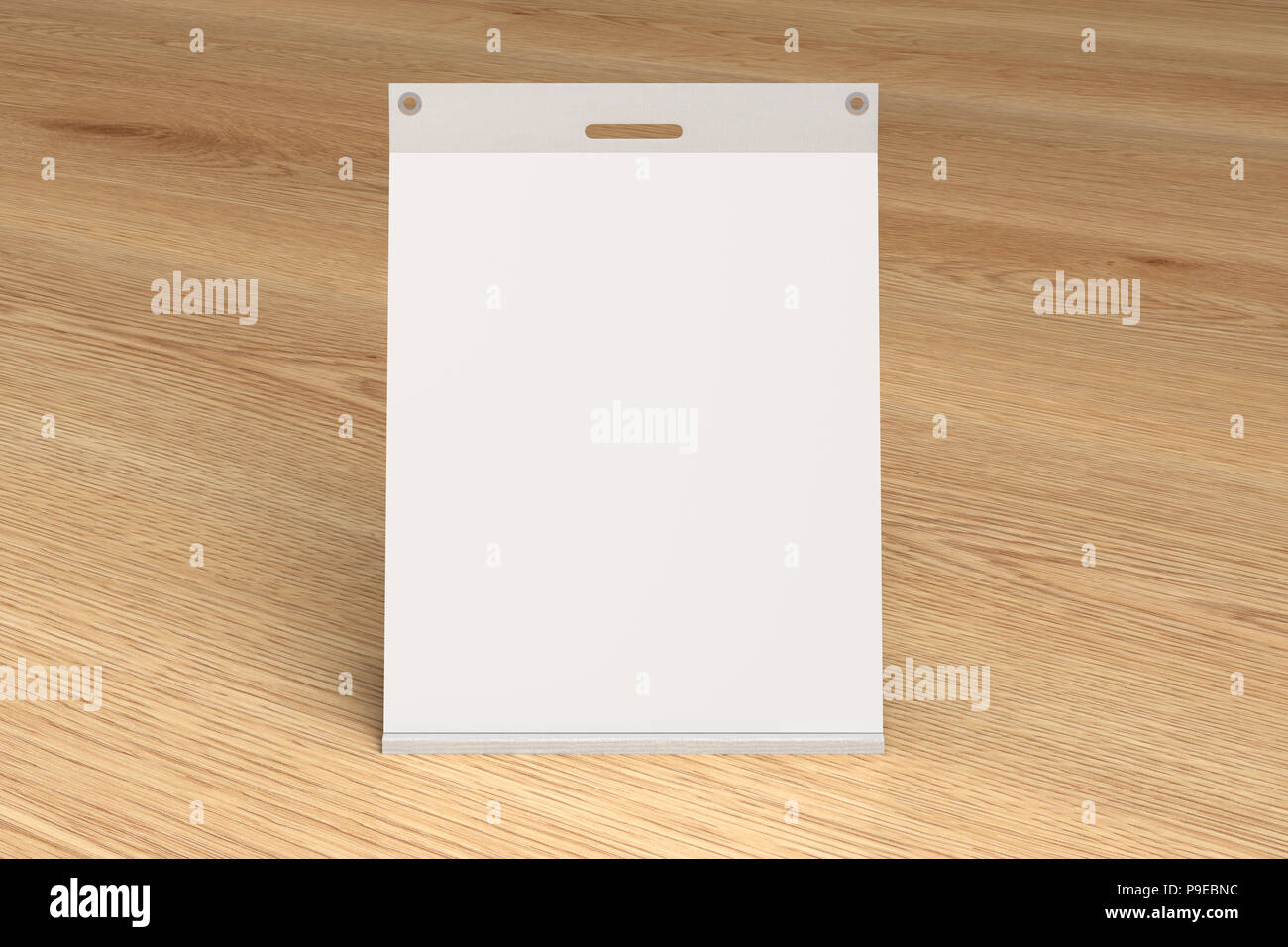 Blank tabletop self-stick flipchart pad standing isolated with clipping ...