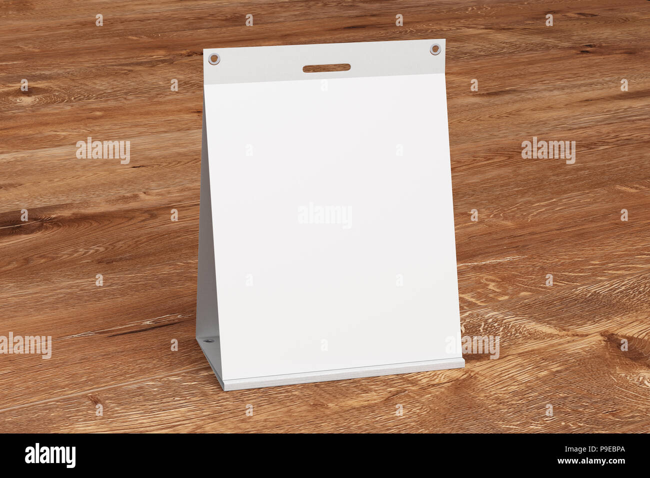 Blank tabletop self-stick flipchart pad standing isolated with clipping ...