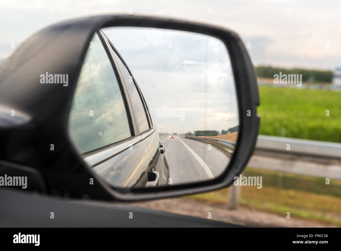 Car distance in driving mirror hi-res stock photography and images - Alamy