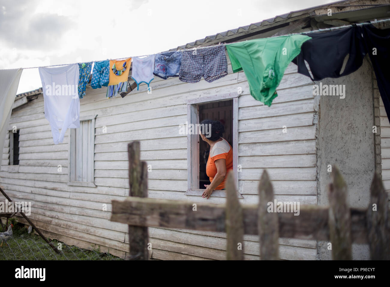 Lean out of window hi-res stock photography and images - Alamy