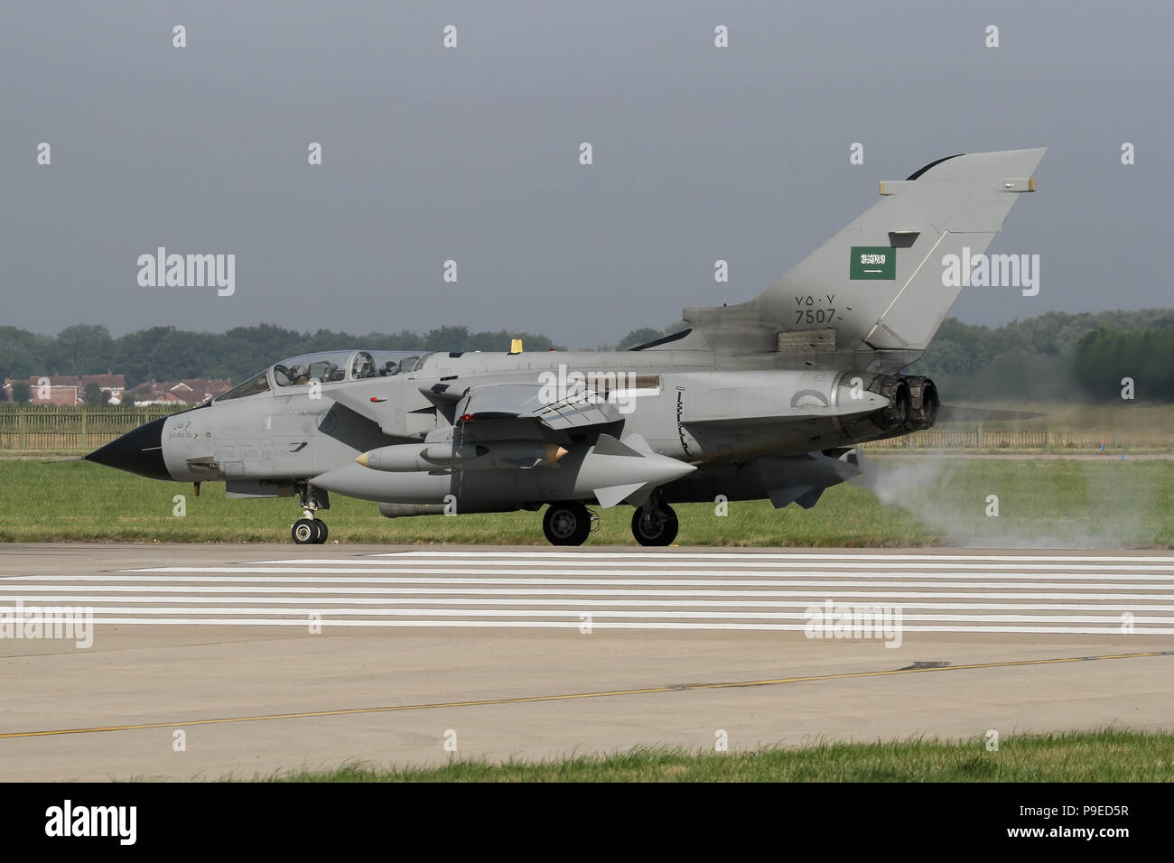 Royal Saudi Air Force Tornado IDS rolling on the RAF Coningsby runway ...