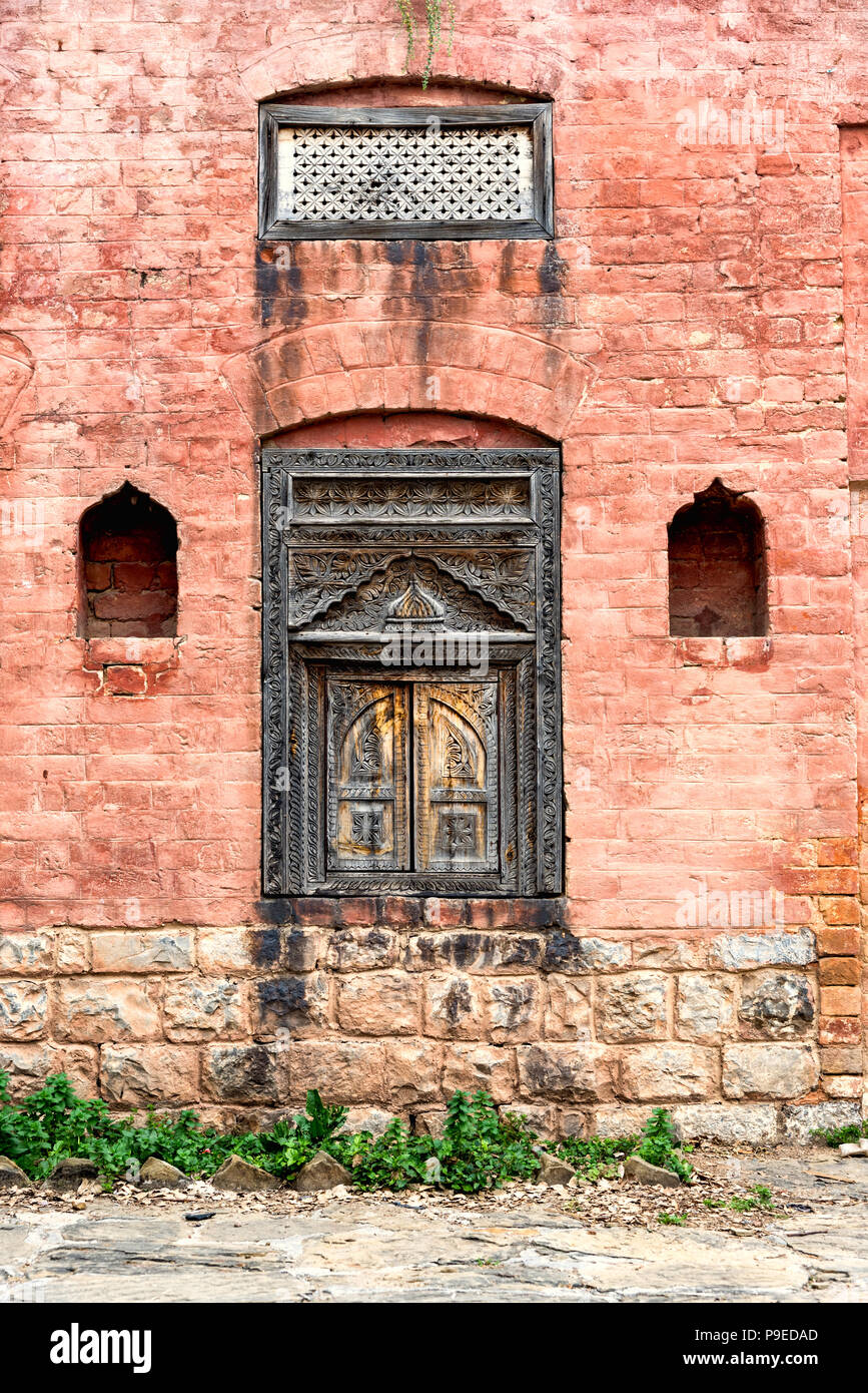 Facade view of traditional window with beautiful artwork, Pakistan ...