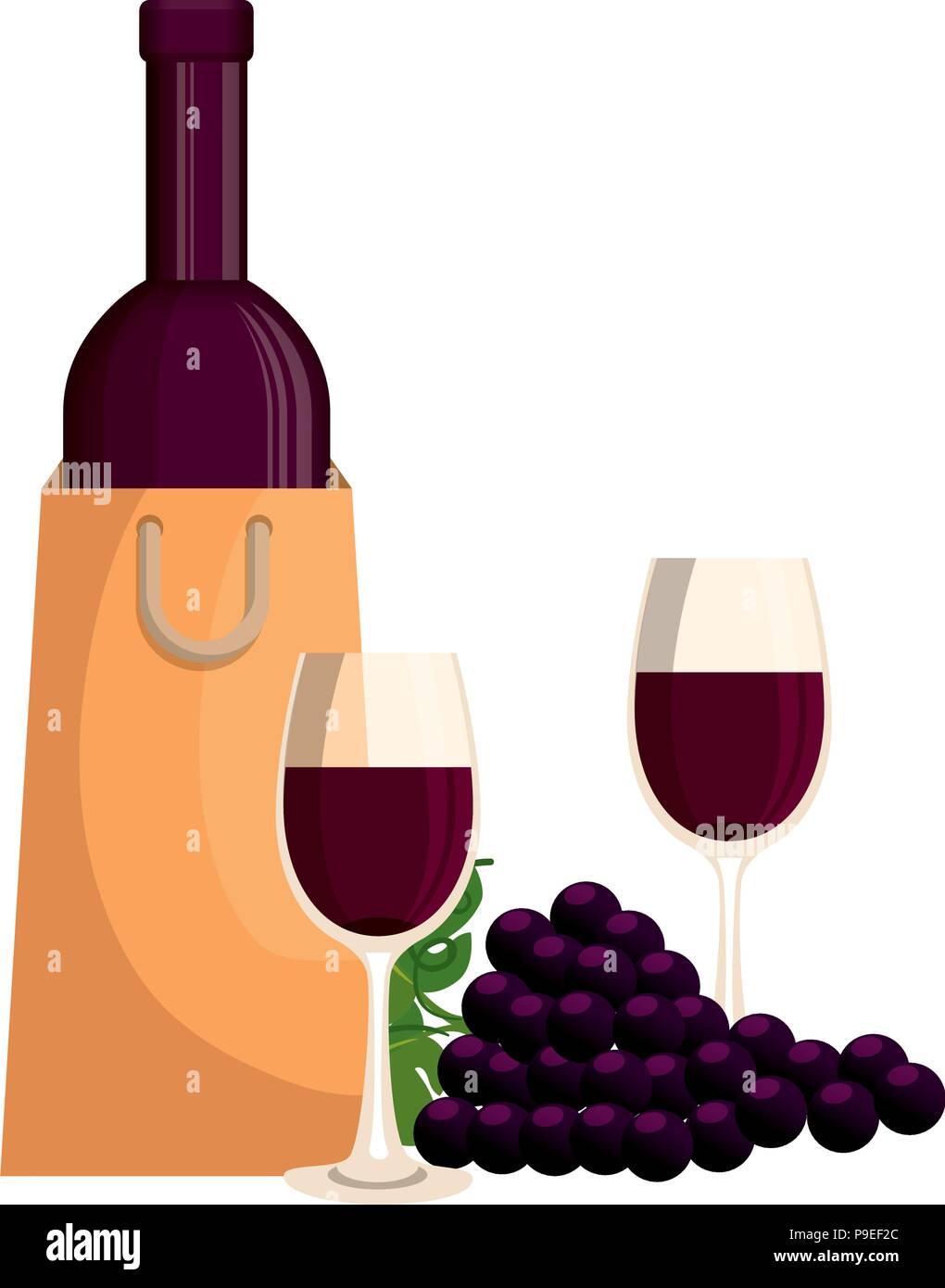 Bottle of wine wine grapes drink alcohol leafs hi-res stock photography ...