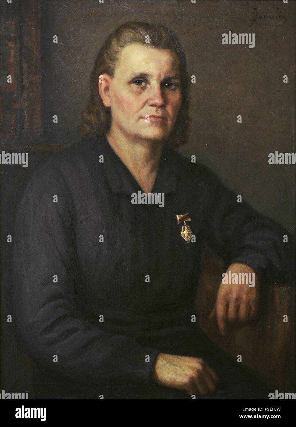Jonas Janulis (1888-1973). Lithuanian painter. Portrait of heroic ...