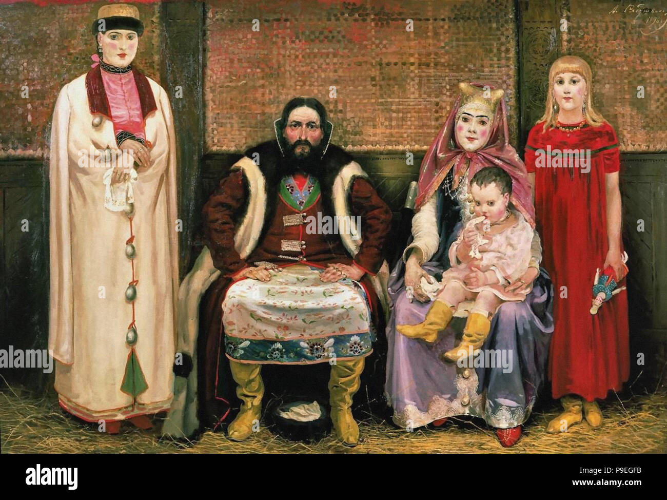 Ryabushkin Andrey - a Merchant Family in the XVII Century 1 Stock Photo ...