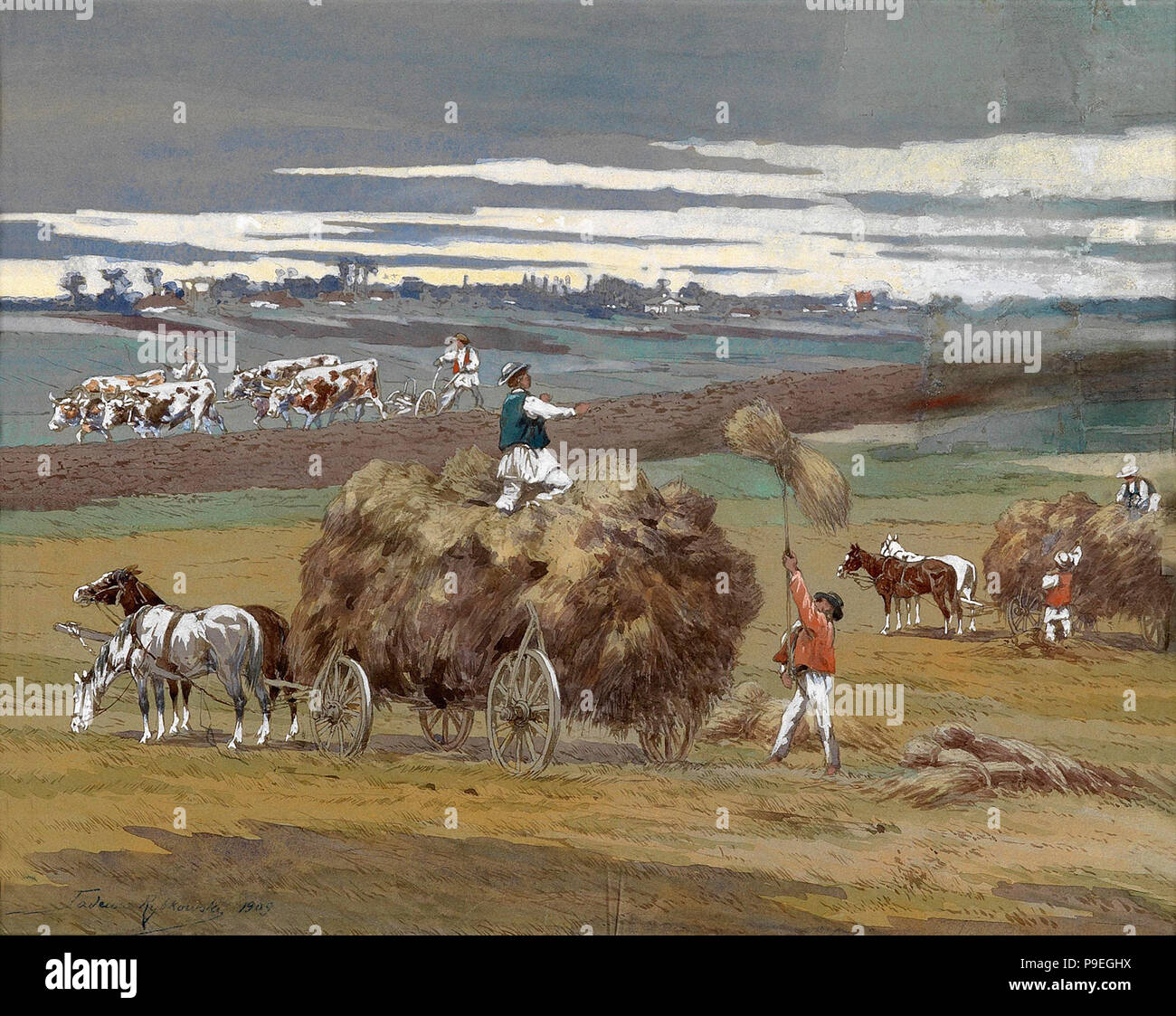 Haymaking painting hi-res stock photography and images - Alamy