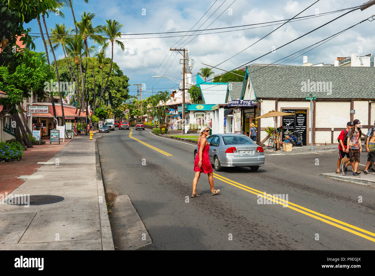 BIG ISLAND, HAWAII, USA-DECEMBER 31, 2013: the alii drive the main road ...