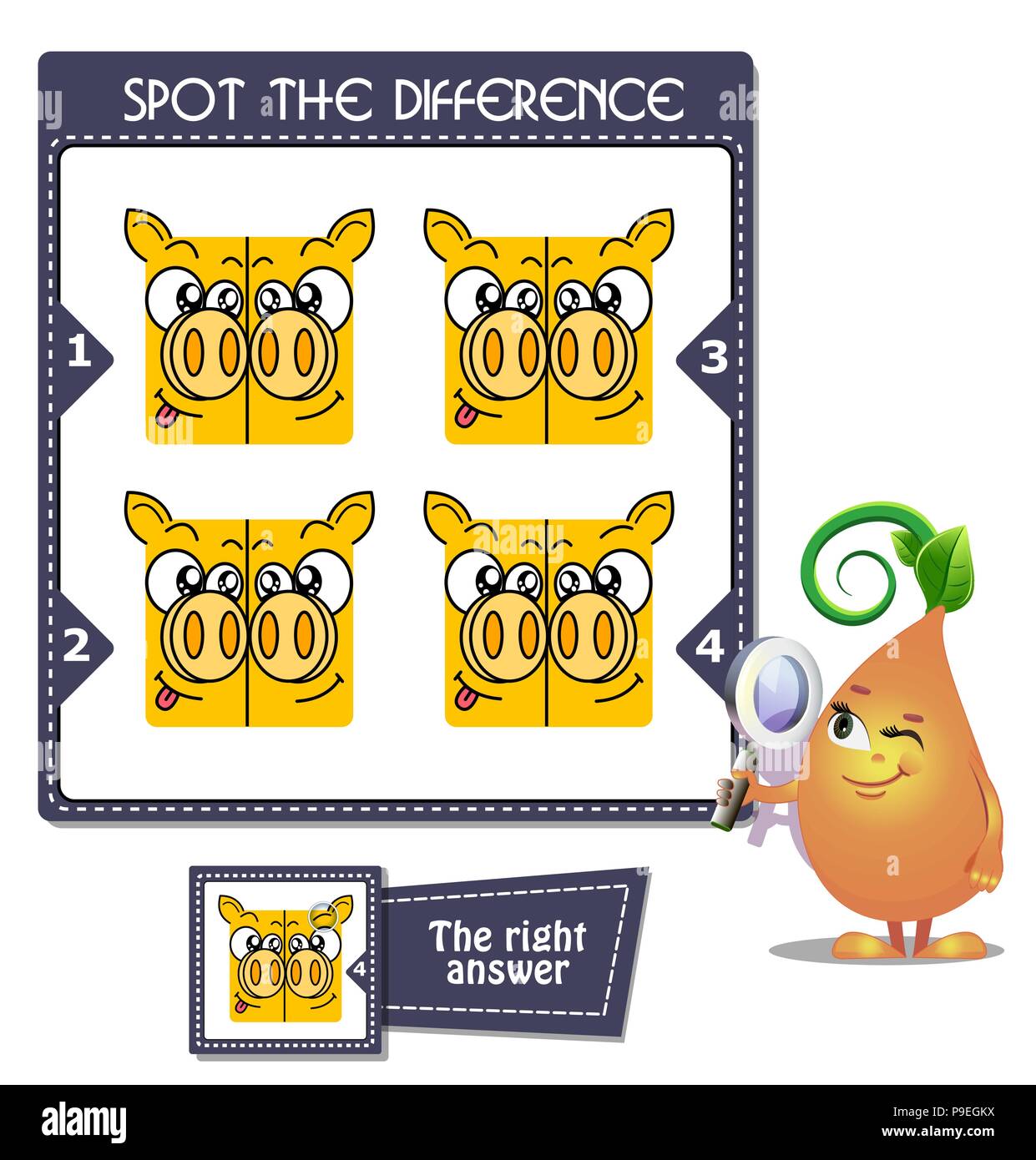 Visual Game for children. Task: Spot the difference Stock Vector Image ...