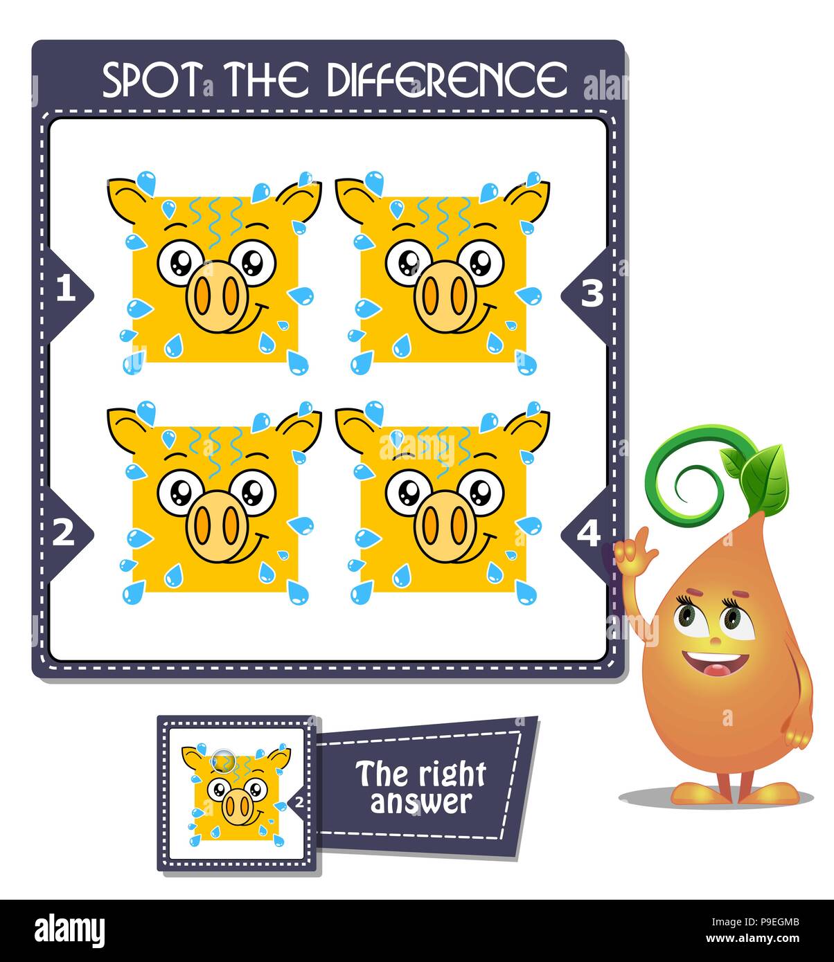 Visual Game for children. Task: Spot the difference Stock Vector Image ...