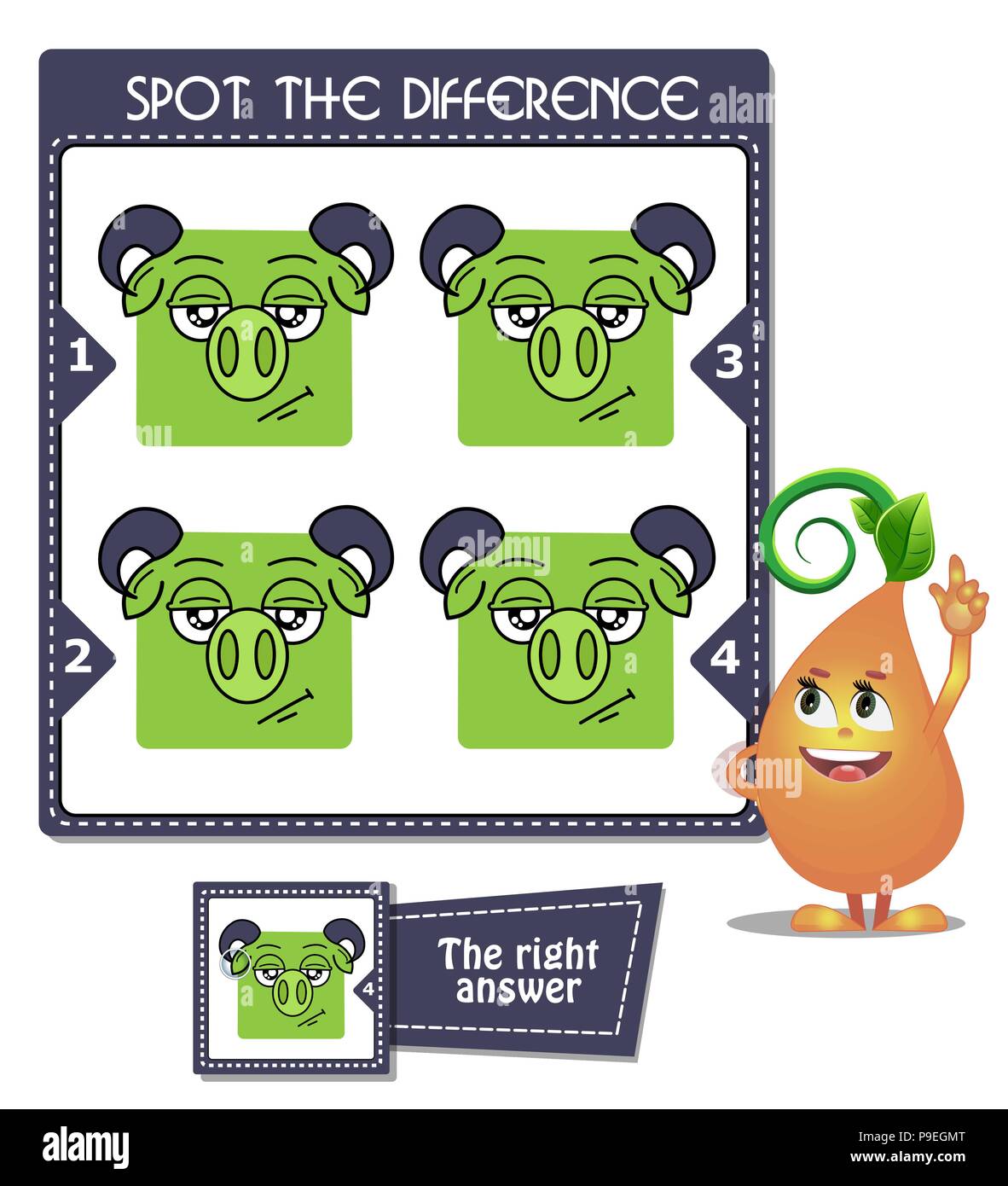 Visual Game for children. Task: Spot the difference Stock Vector Image ...