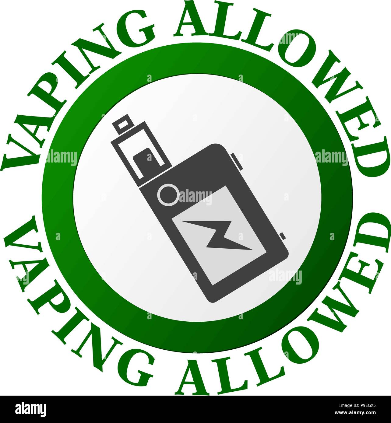 green round vaping allowed sign Stock Vector Image & Art - Alamy