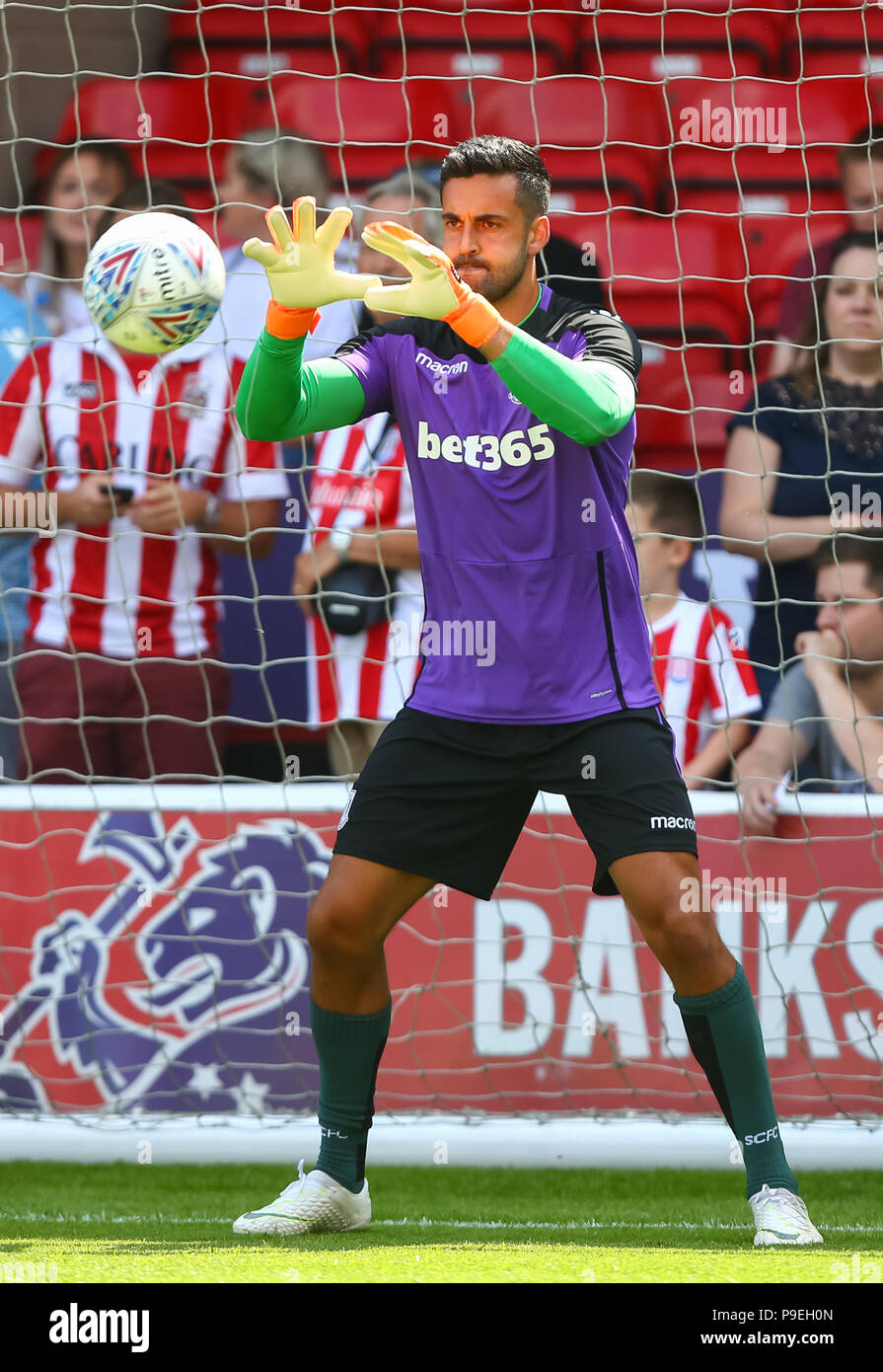 Stoke City goalkeeper Adam Federici during the pre-season match at The ...