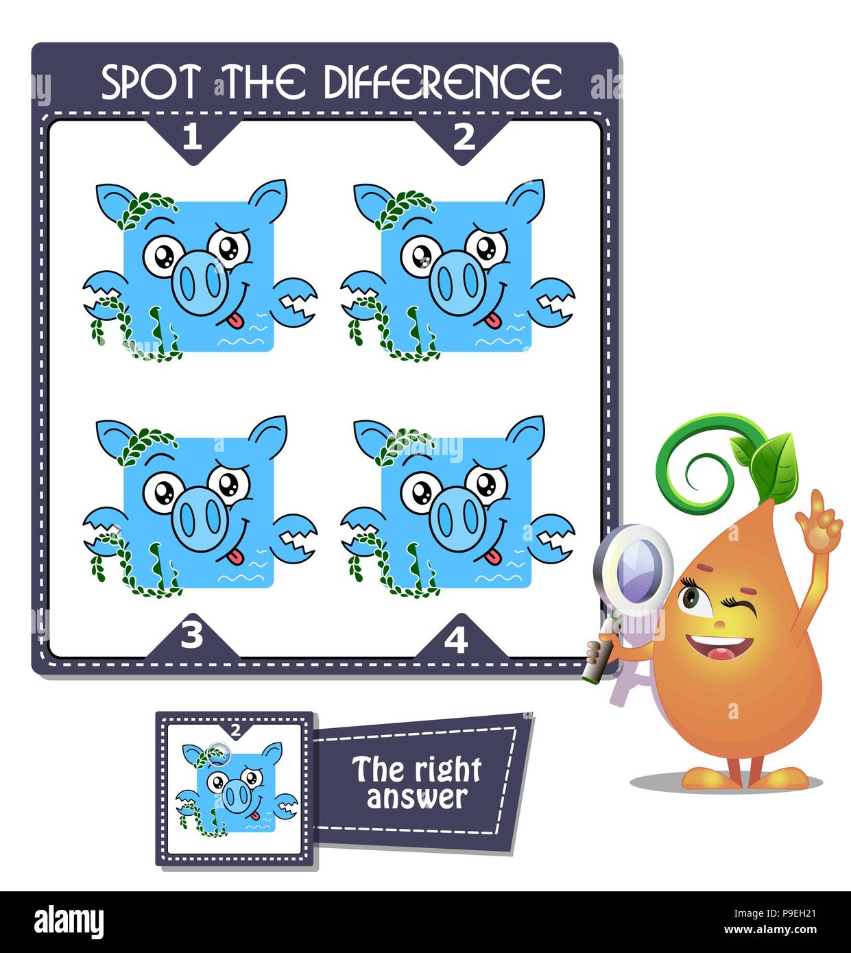 Visual Game for children. Task: Spot the difference Stock Vector Image ...