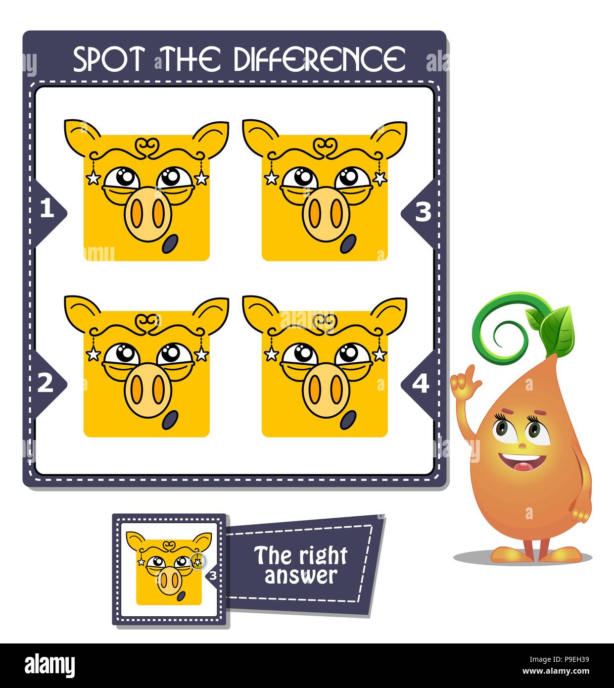 Visual Game for children. Task: Spot the difference Stock Vector Image ...