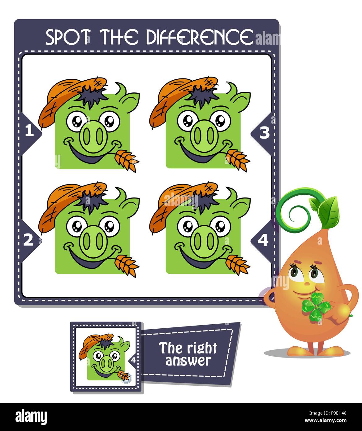 Visual Game for children. Task: Spot the difference Stock Vector Image ...