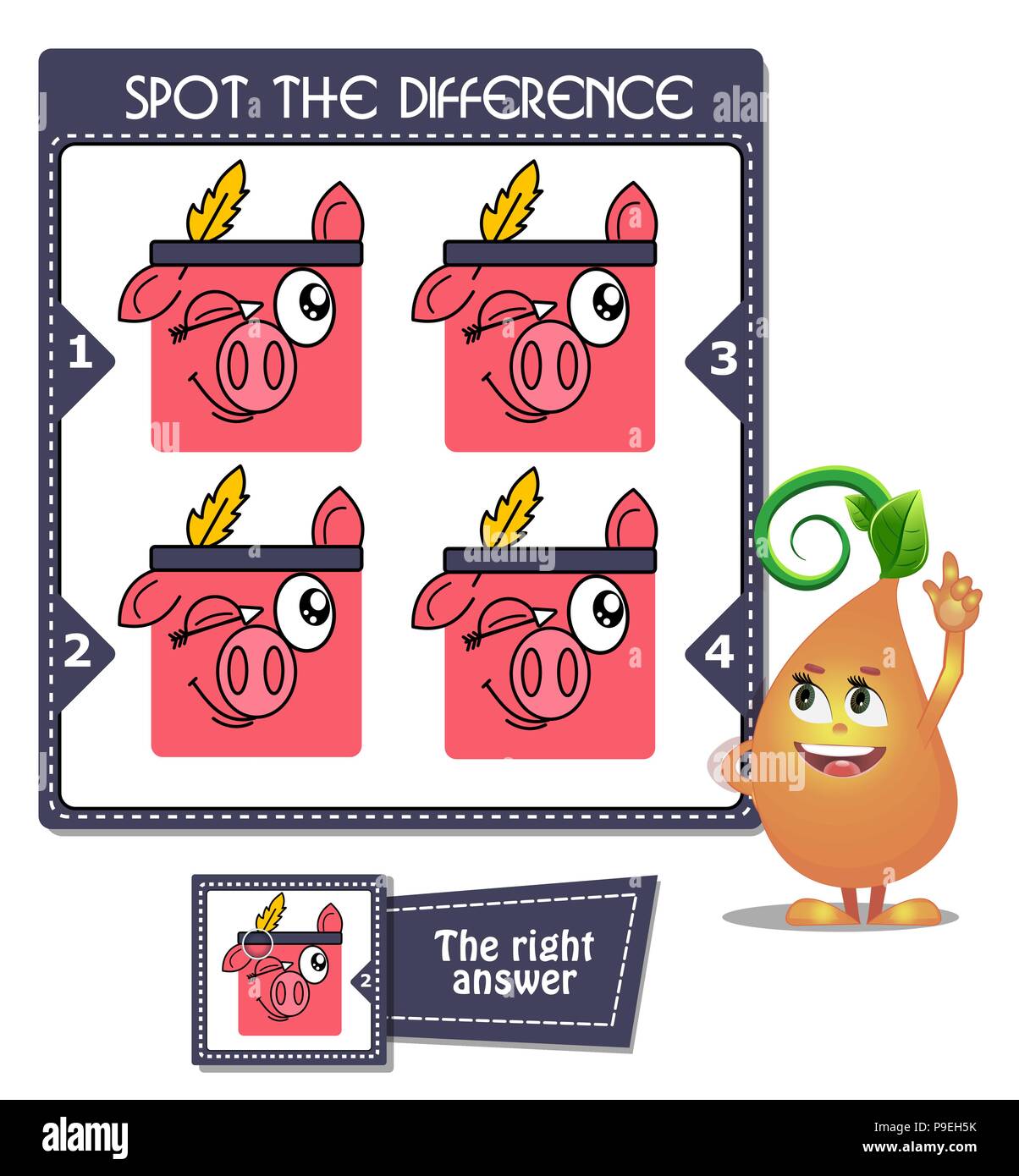 Visual Game for children. Task: Spot the difference Stock Vector Image ...