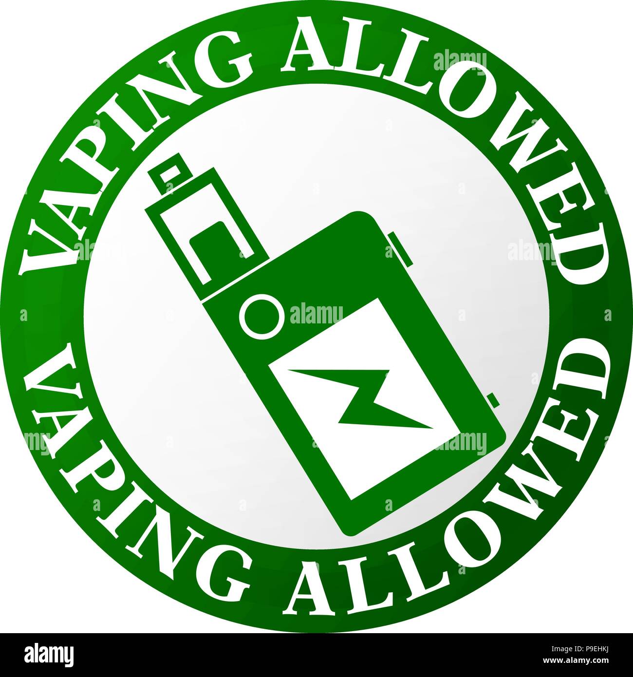 green round electronic cigarette vaping allowed sign Stock Vector Image ...