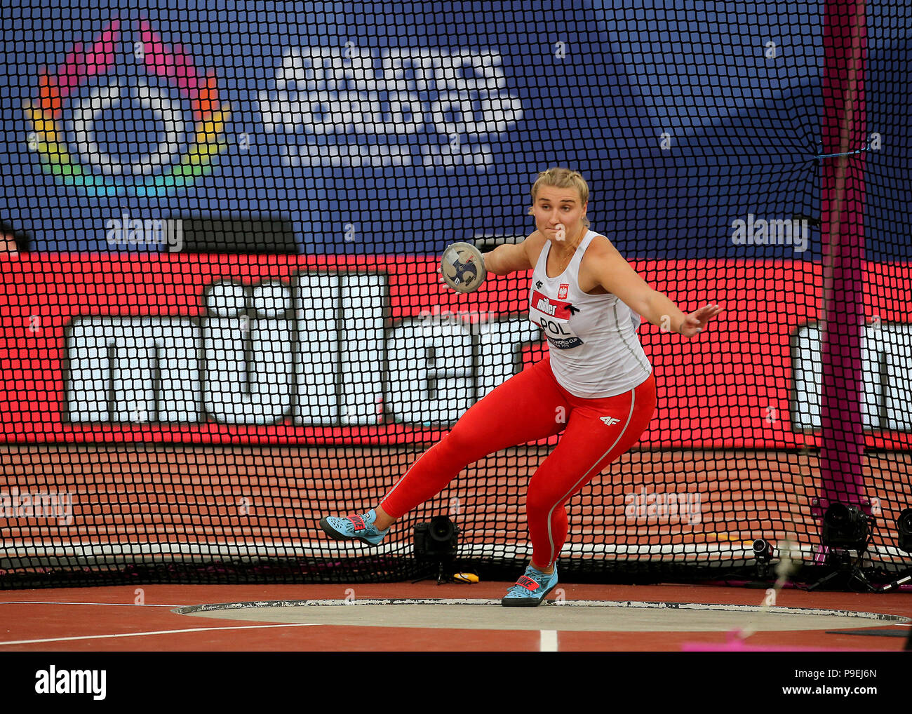 Daria Zabawska of Poland competes in the Womens Discus Throw during day ...