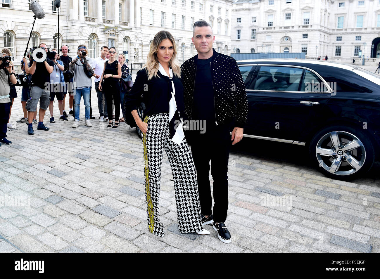 Robbie Williams and wife Ayda Field attending the X Factor photocall ...