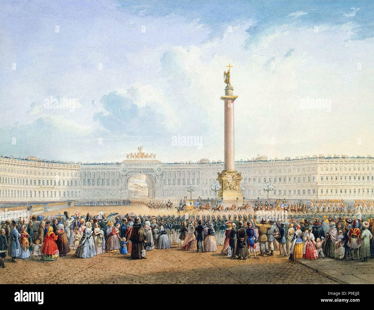 Sadovnikov Vasili Semenovich - Palace Square Saint Petersburg Stock ...