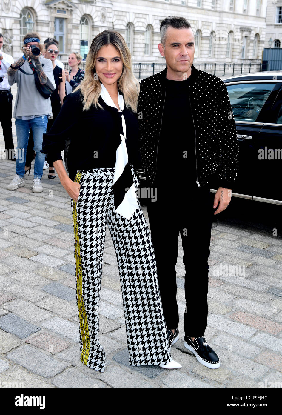 Robbie Williams and wife Ayda Field attending the X Factor photocall ...