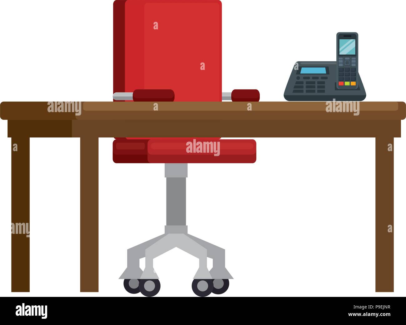 office workplace with telephone scene Stock Vector Image & Art - Alamy