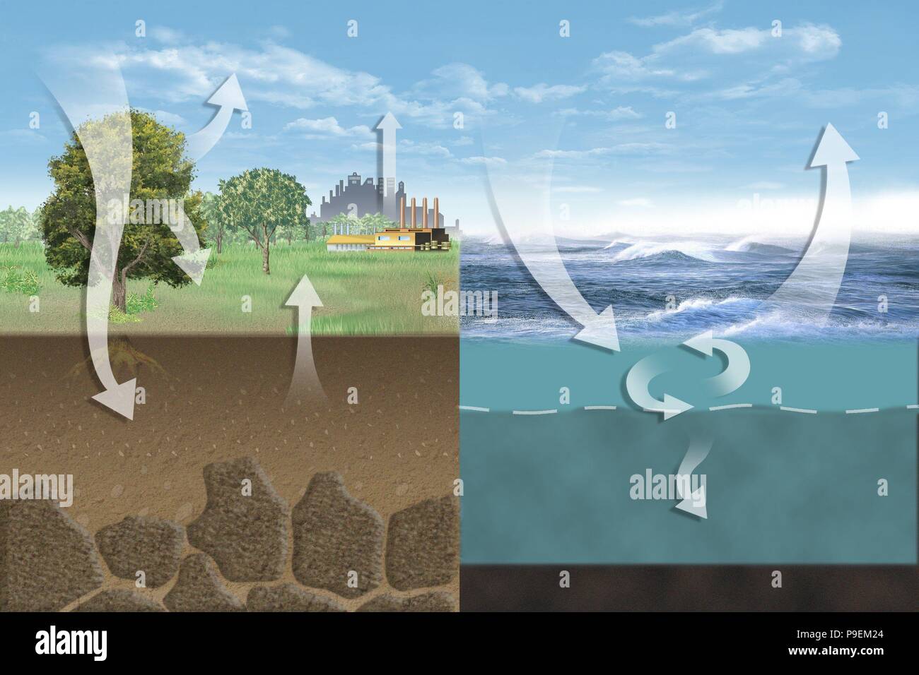 Carbon cycle illustration hi-res stock photography and images - Alamy