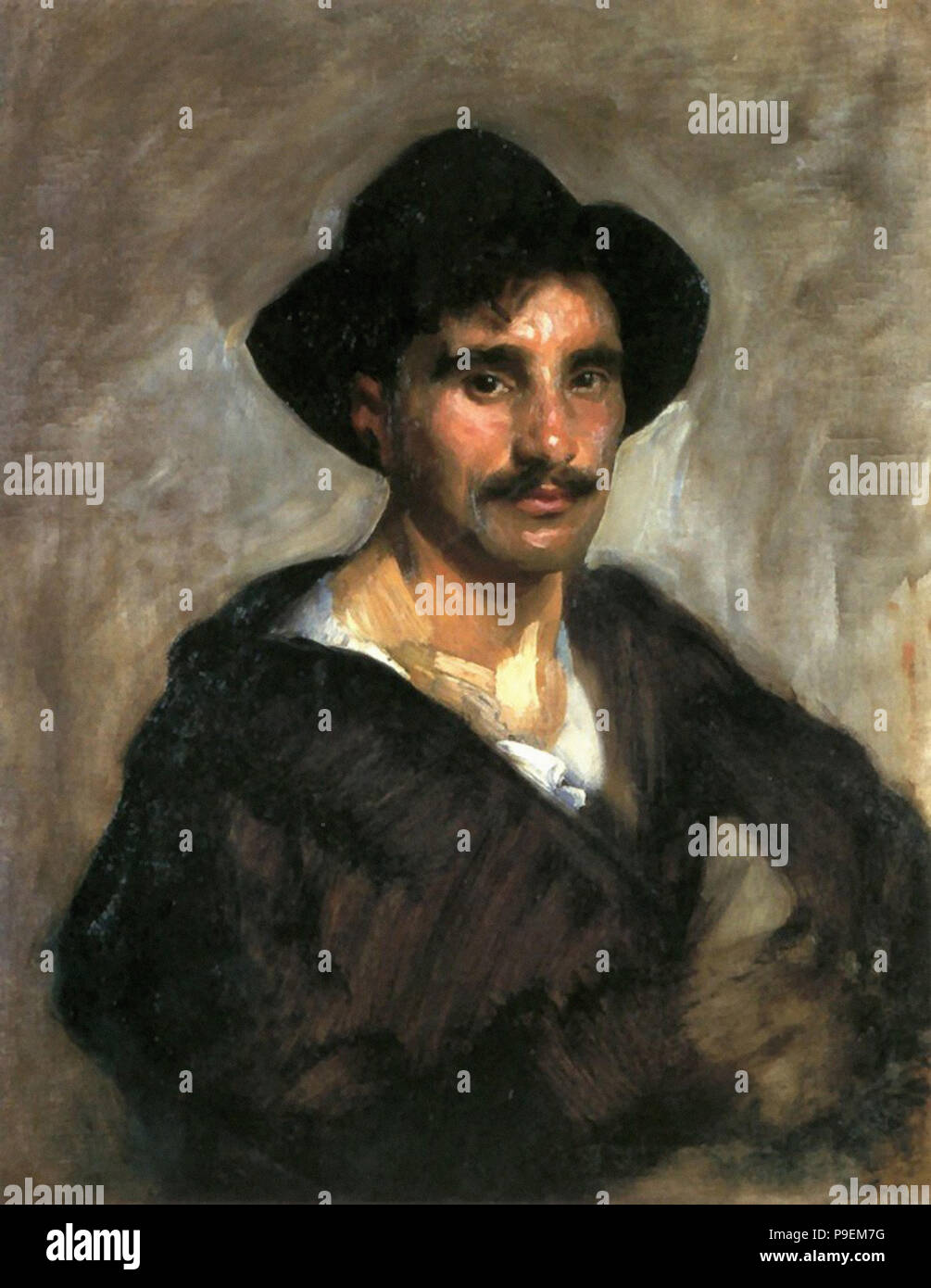 Sargent John Singer - Head of an Italian Model Stock Photo - Alamy