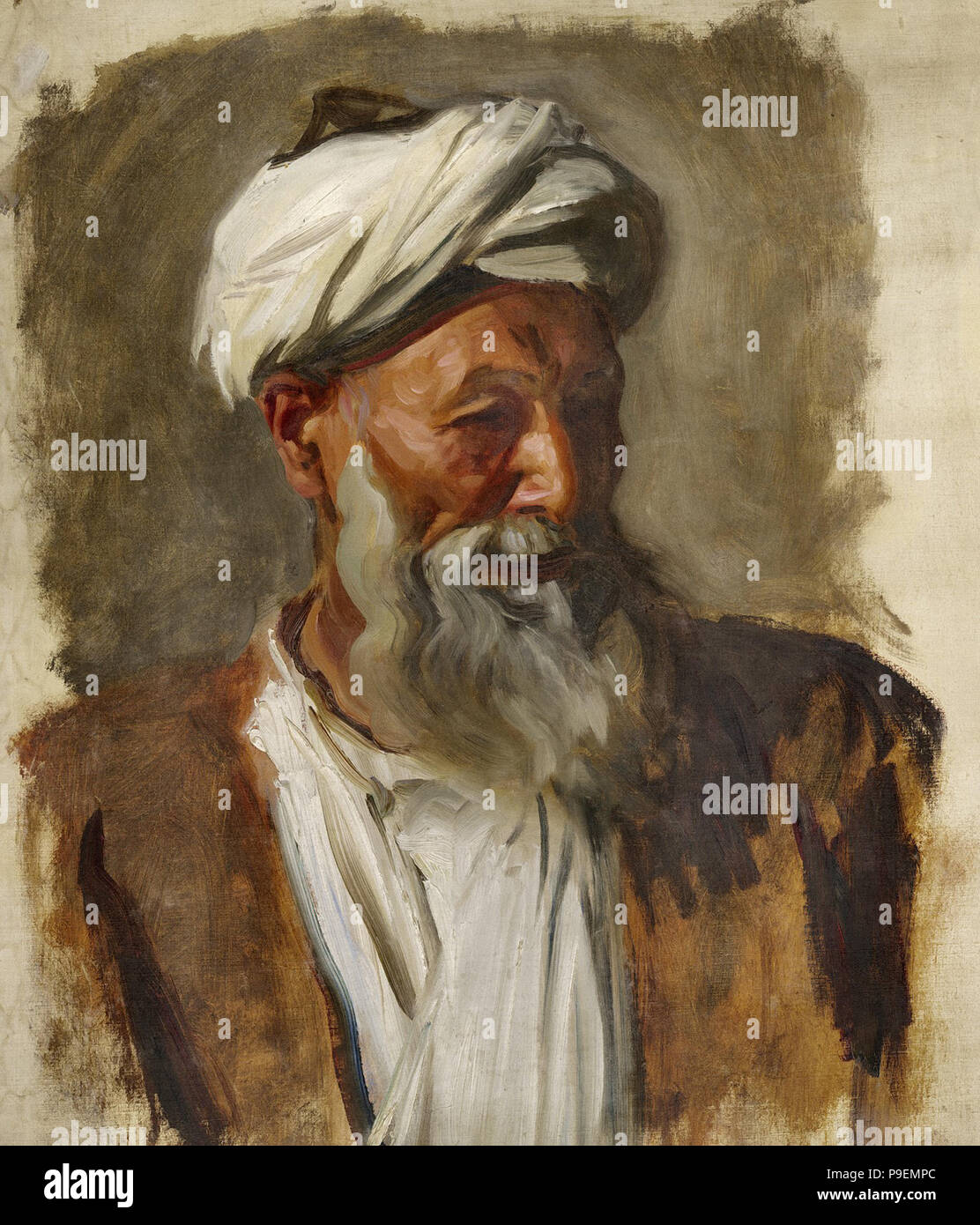 Sargent John Singer - Old Man with a White Turban Stock Photo - Alamy