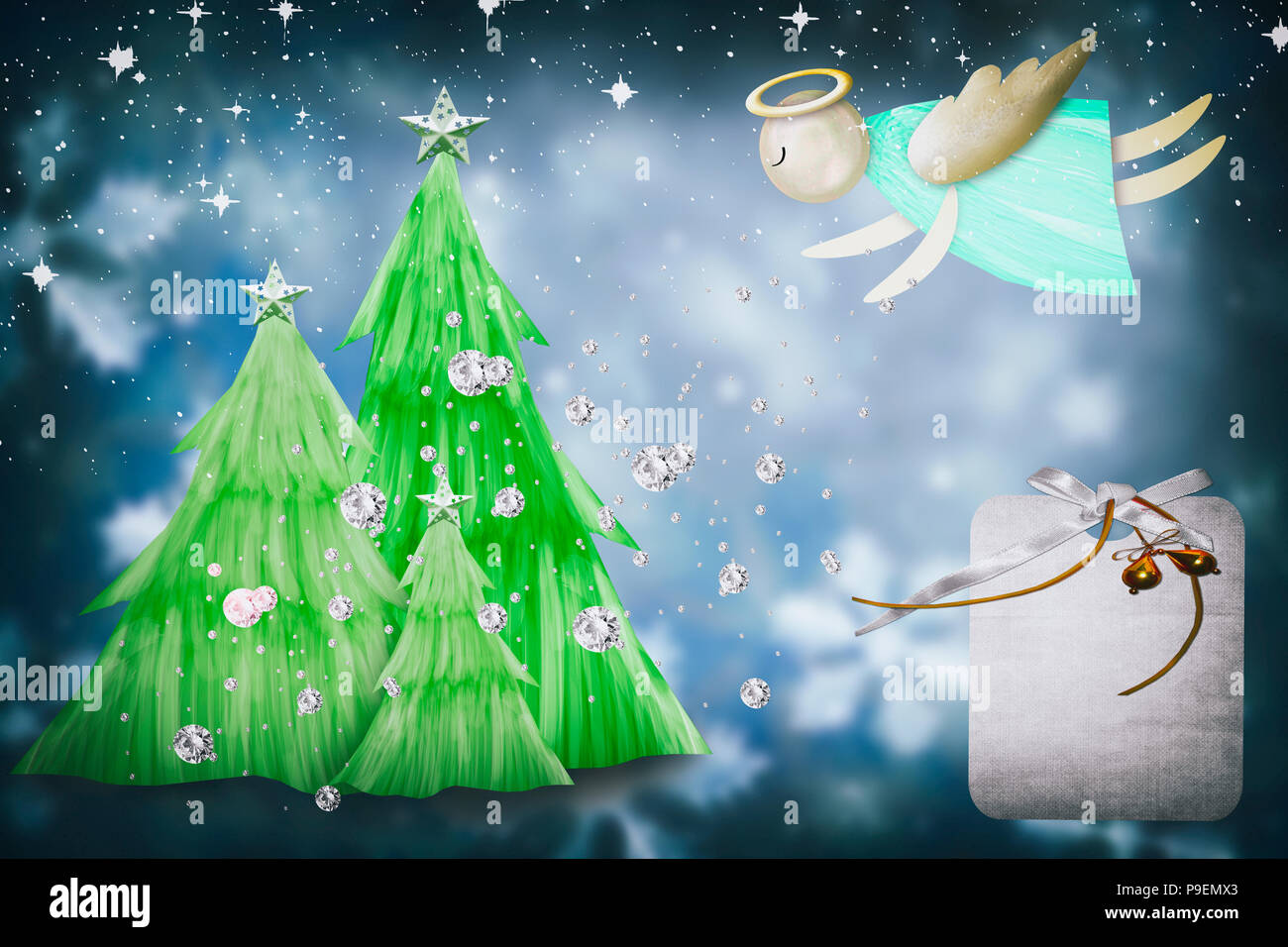 Beautiful Christmas greeting card in vintage style Stock Photo - Alamy