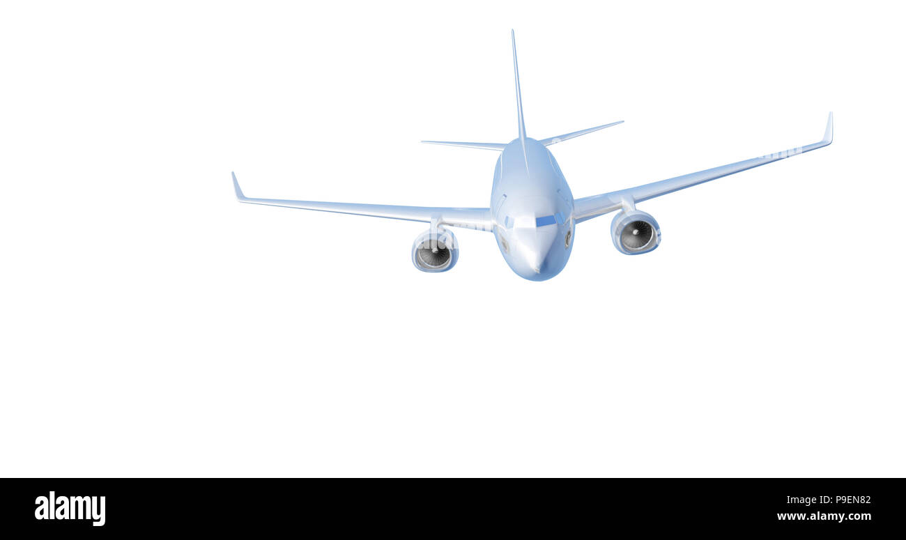 Airplane flying. 3D render Stock Photo - Alamy
