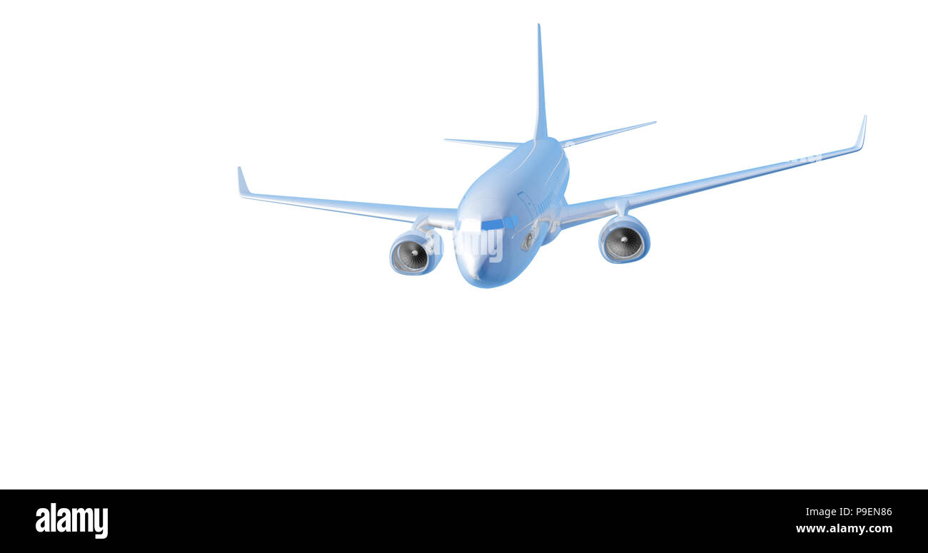 Airplane flying. 3D render Stock Photo - Alamy