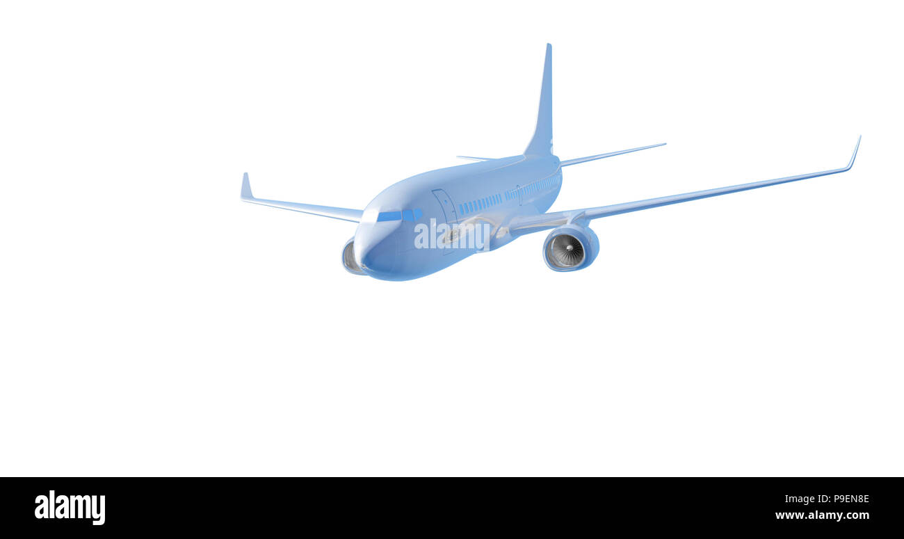 Airplane flying. 3D render Stock Photo - Alamy