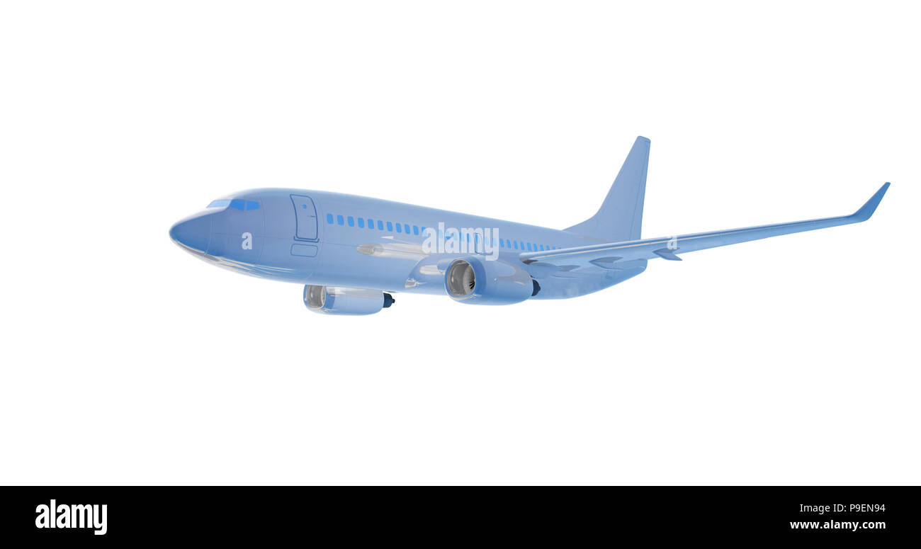 Airplane flying. 3D render Stock Photo - Alamy