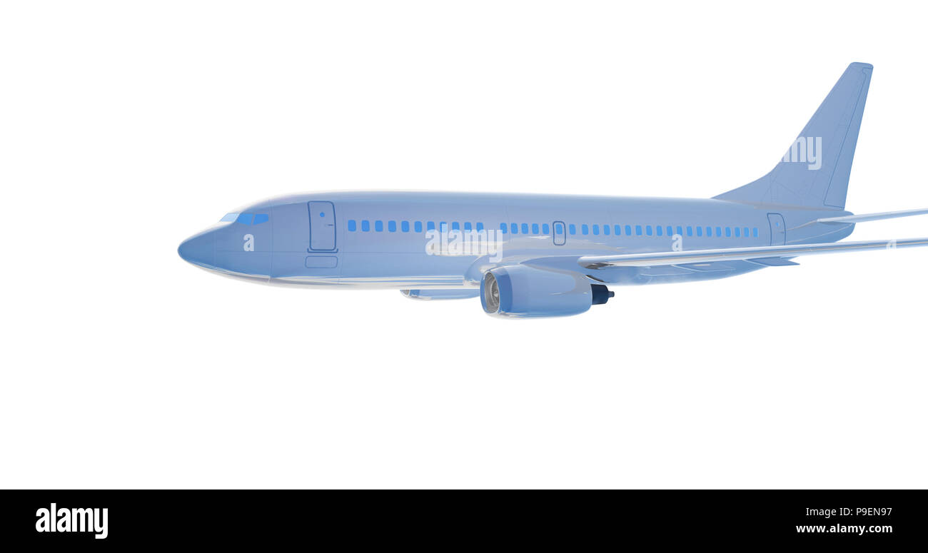 Airplane flying. 3D render Stock Photo - Alamy